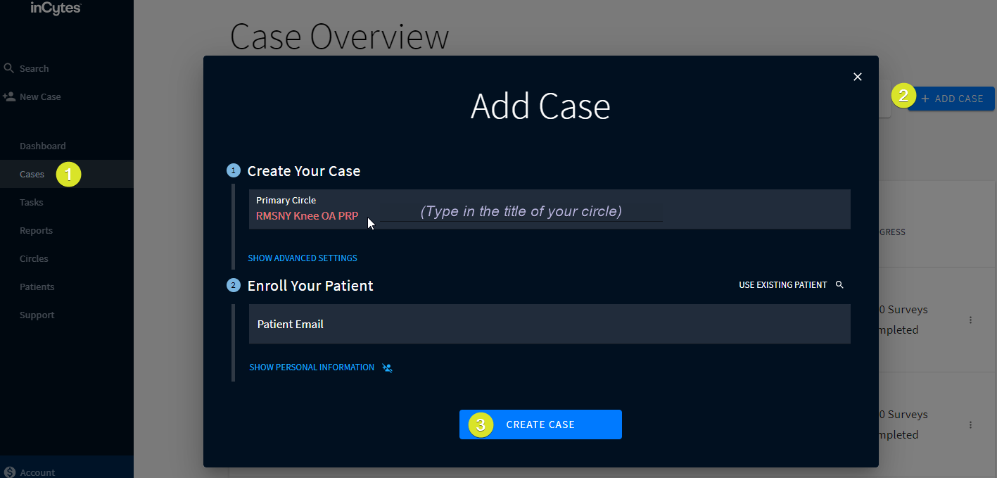 Anonymous Case Creation